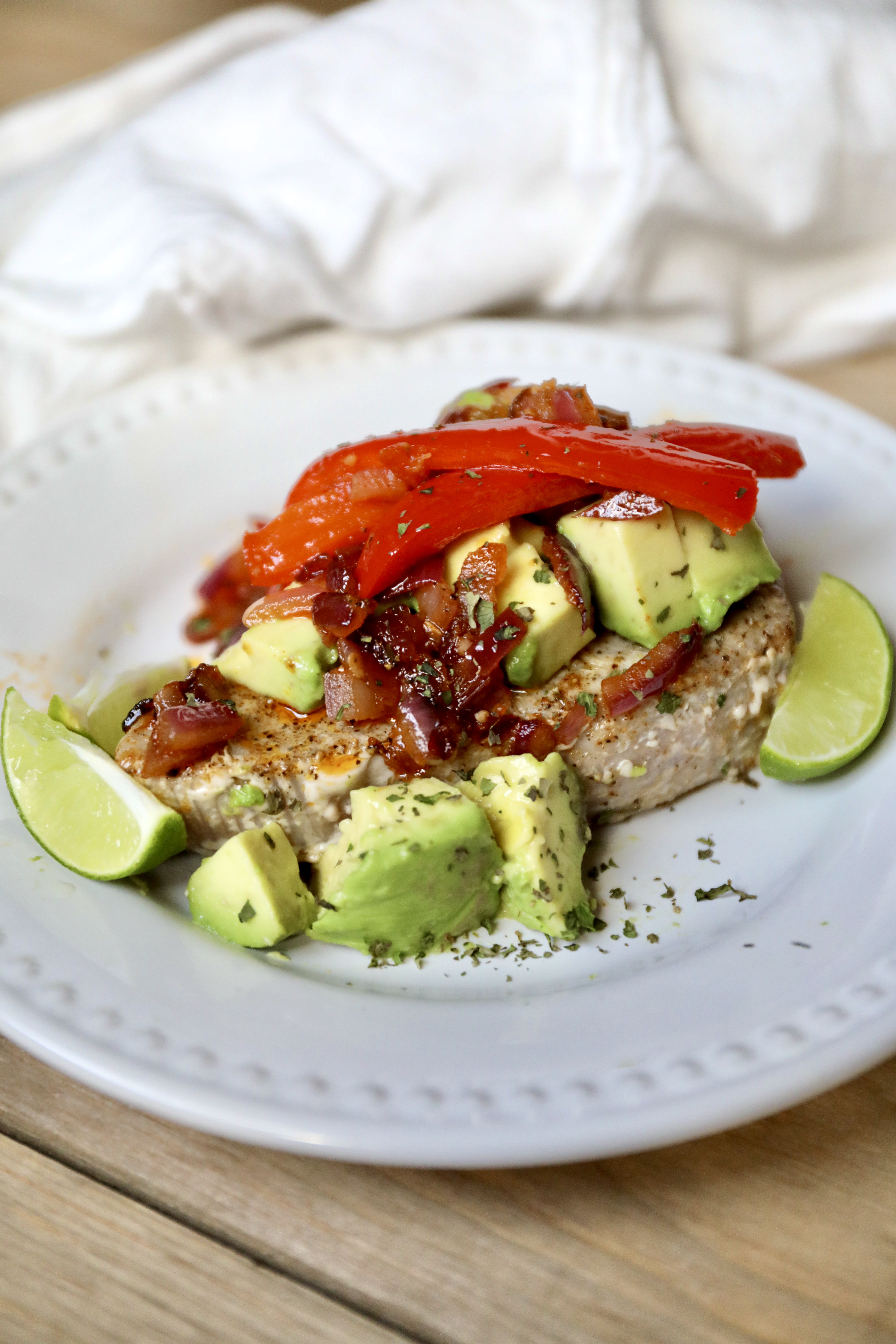 Seared Mahi Mahi with Avocado and Red Pepper – The Texas Table